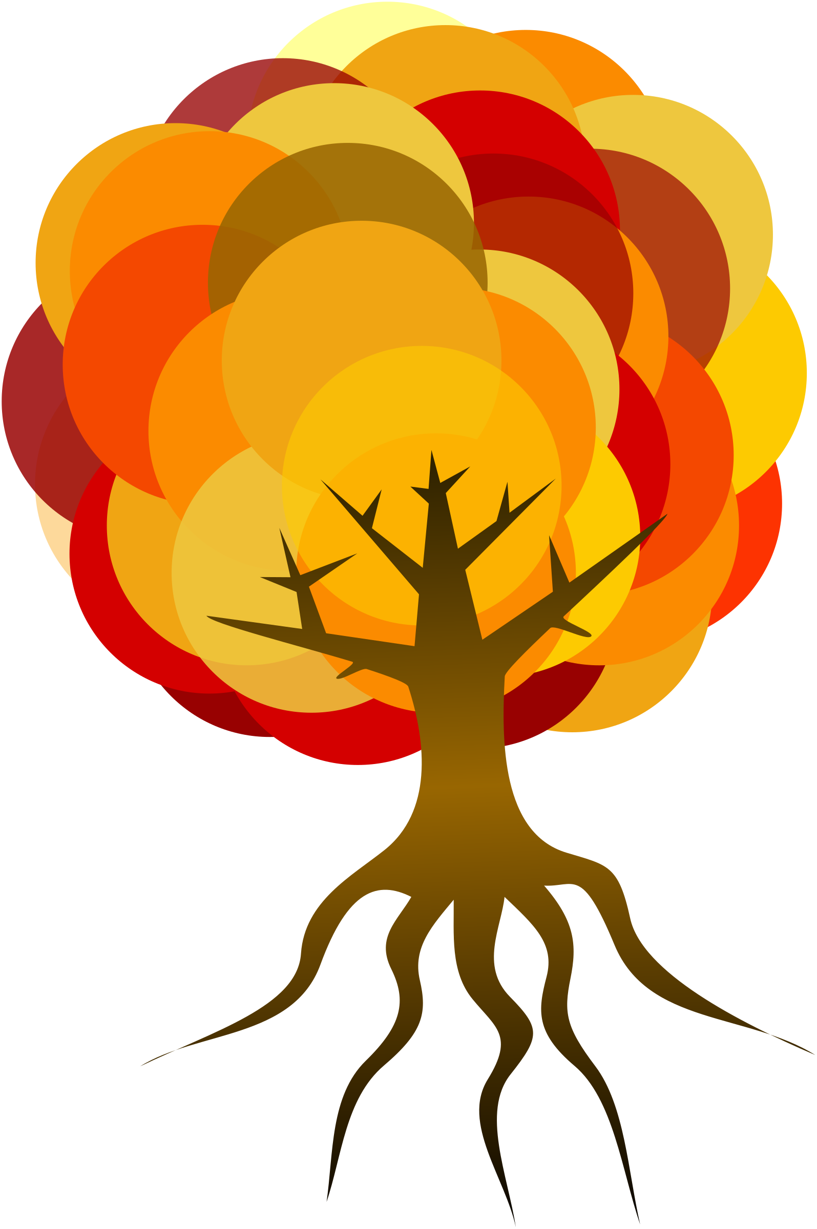 Clipart Simple Tree - Tree With Roots Clipart Fall Colors - (1595x2400 ...