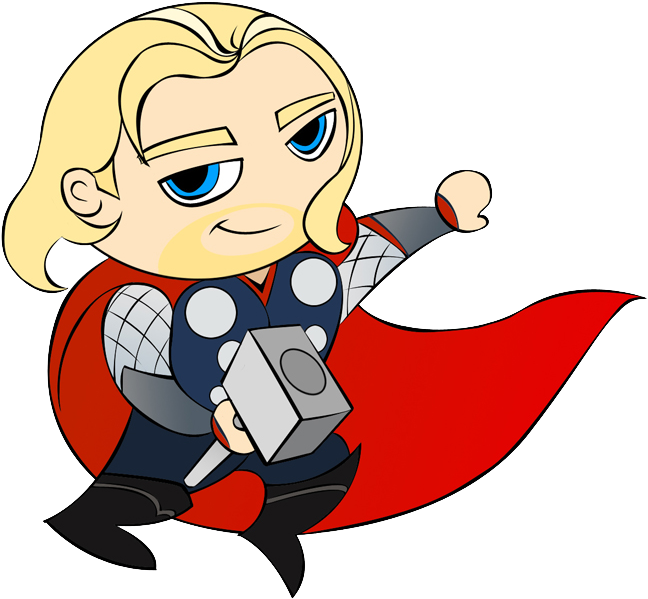 Thor Cartoon - Full Size PNG Clipart Images Download