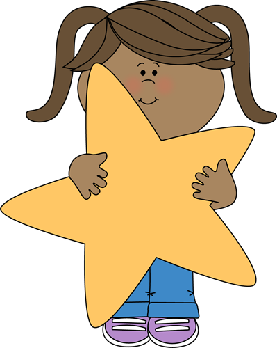Little Girl Holding A Star - Star Student Clip Art - (399x500) Png ...