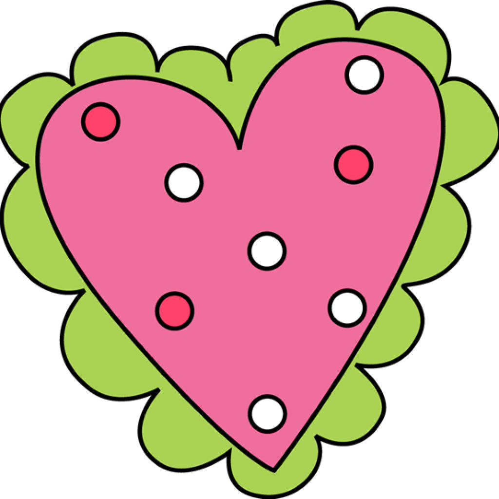 Pink And Green Valentine's Day Heart Clip Art - Valentine Clip Art ...