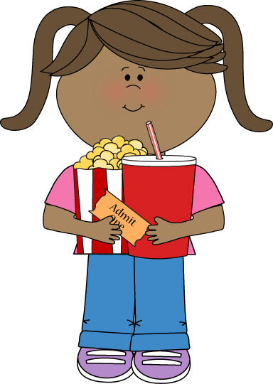 Girl Going To Movies - Trash Helper Clipart - (384x540) Png Clipart ...