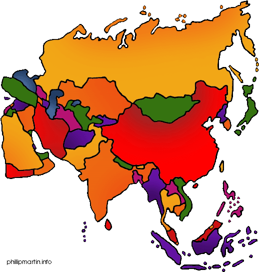 Asia Map - Vegetation Belts Of Asia - Full Size PNG Clipart Images Download
