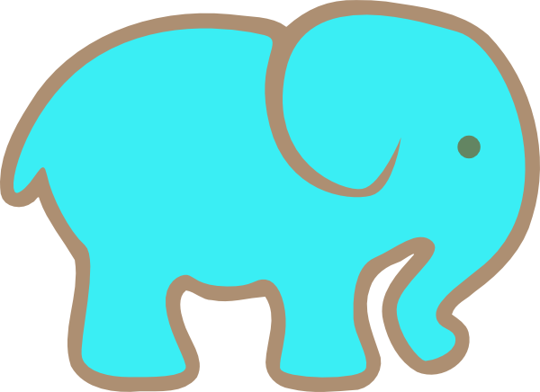 Blue Elephant Clip Art At Clker - Turquoise Elephant Clip Art ...