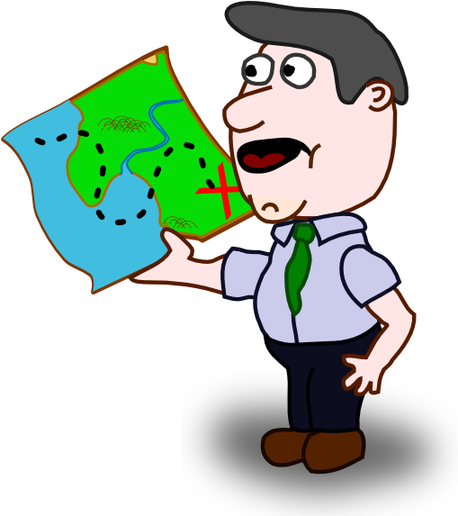 Man Holding Map Clip Art - Man With A Map Clipart - (528x594) Png ...