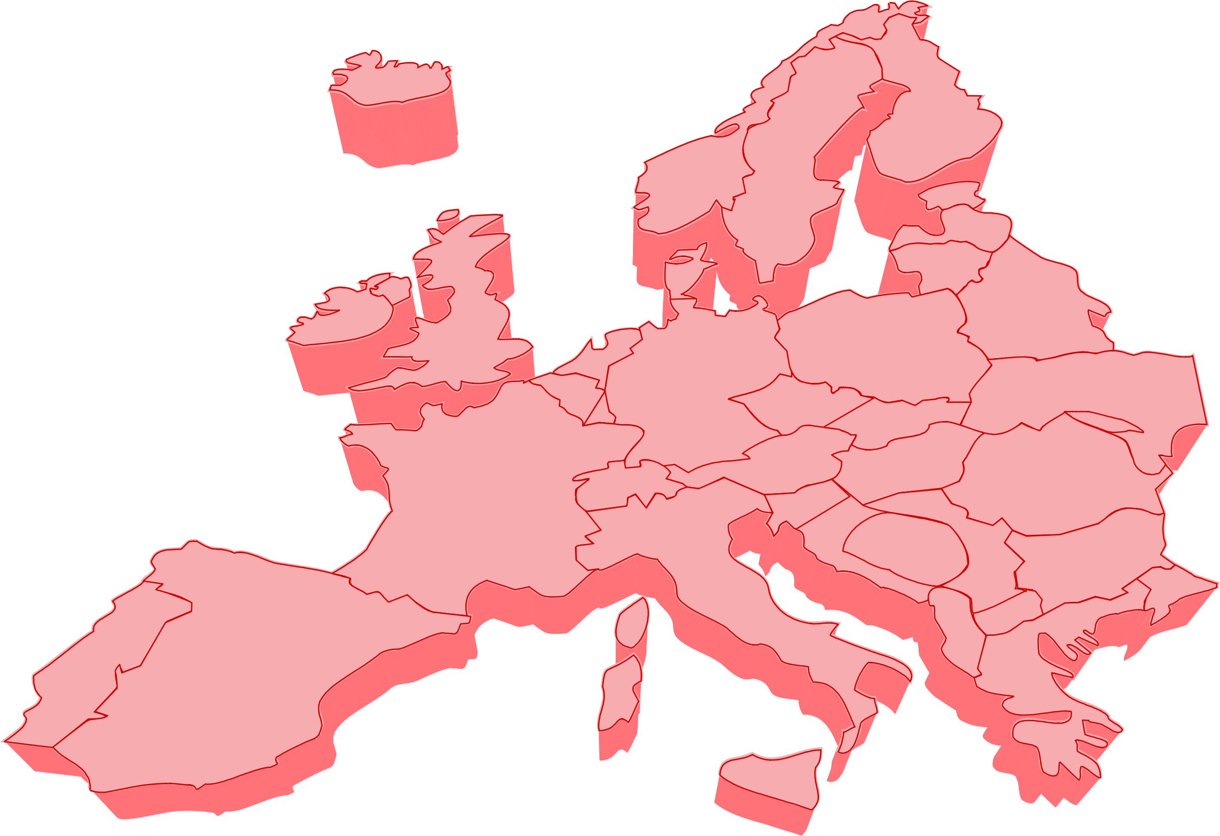 Clipart Europe Map - Europe Map Vector 3d - Full Size PNG Clipart ...