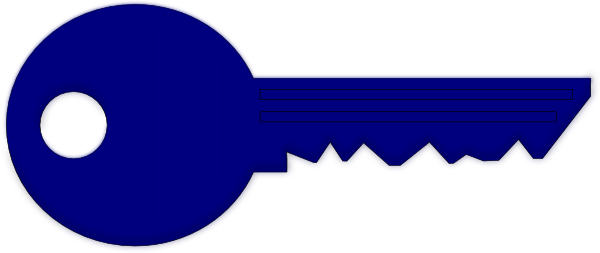 Blue Key On Transparent - Full Size PNG Clipart Images Download