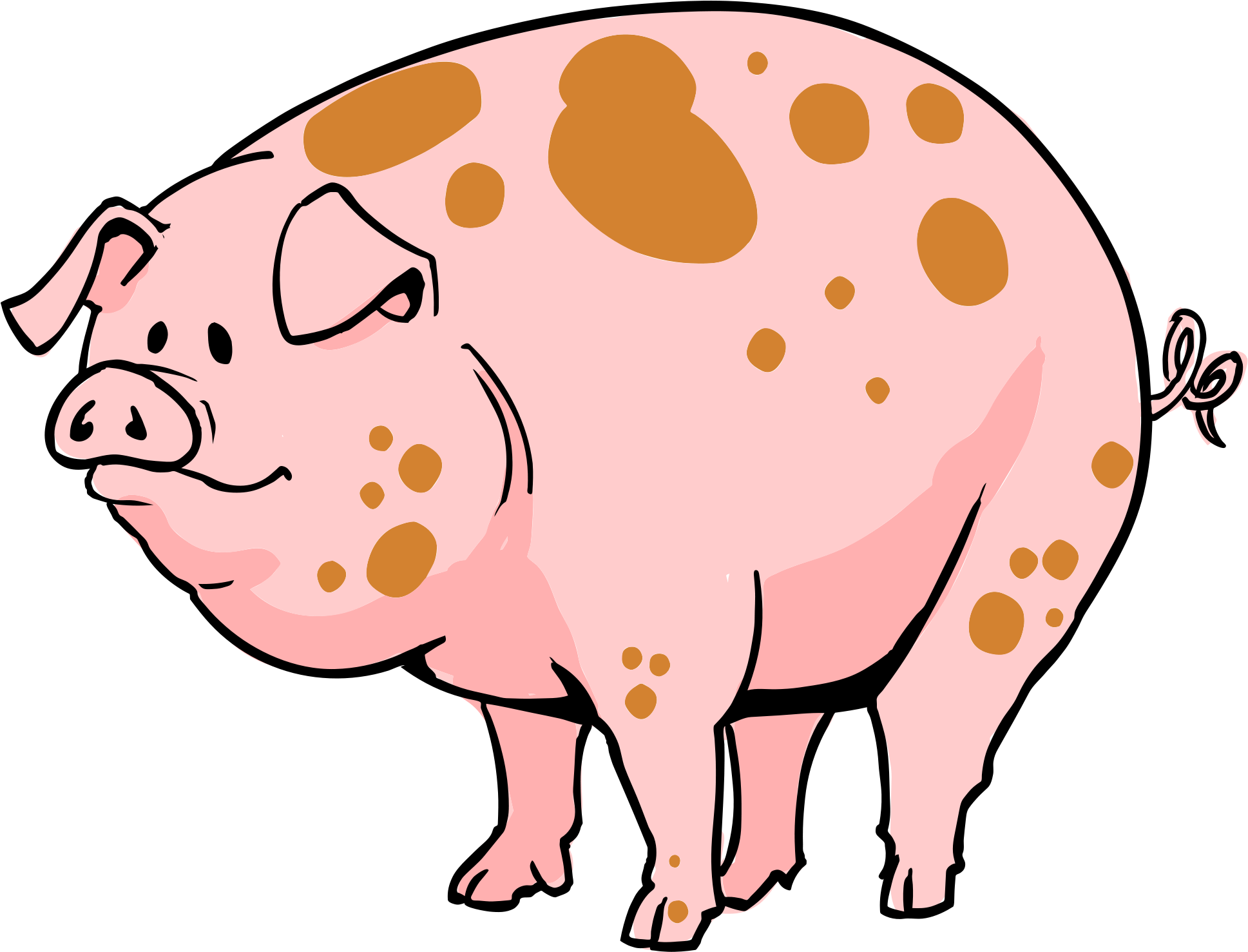 Pig Clip Art Pdf Free Clipart Images - Cartoon Pig Png - (2000x1539 ...