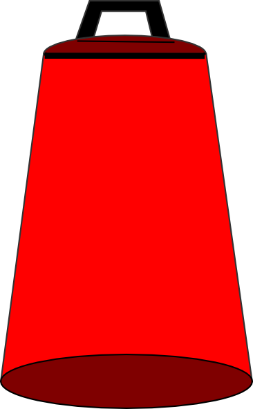 Red Cow Bell Clip Art - Cowbell Clipart - (366x592) Png Clipart Download