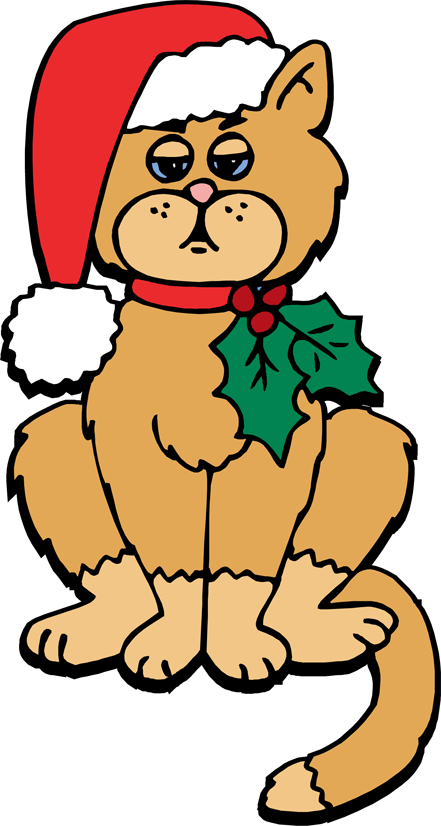 Christmas Cat Clip Art - Christmas Cat Clipart Free - Full Size PNG ...