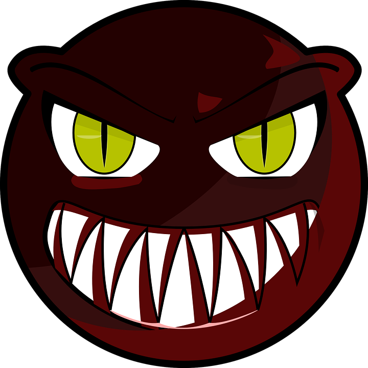 Angry Smiley Face Expression Emotion Eyes Cartoon - Scary Monster Face ...