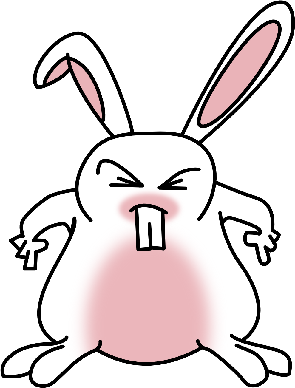Easter Bunny Rabbit Clipart - Angry Bunny Clipart - (999x1399) Png ...