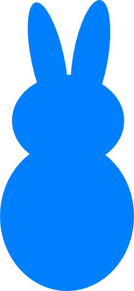 Blue Dark Peep Bunny Clip Art - Bunny Silhouette Clip Art - Full Size ...