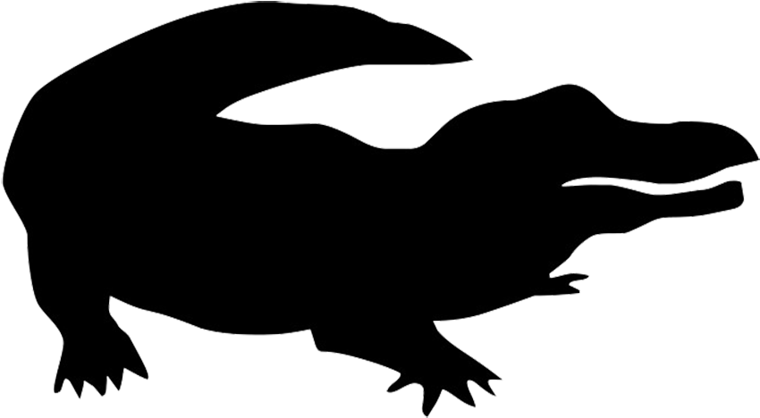 Crocodile Clipart Shadow - Crocodile Silhouette - (886x607) Png Clipart ...