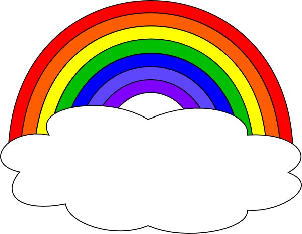 Rainbow With Clouds Clip Art - Rainbow With Clouds Clipart - (600x466 ...