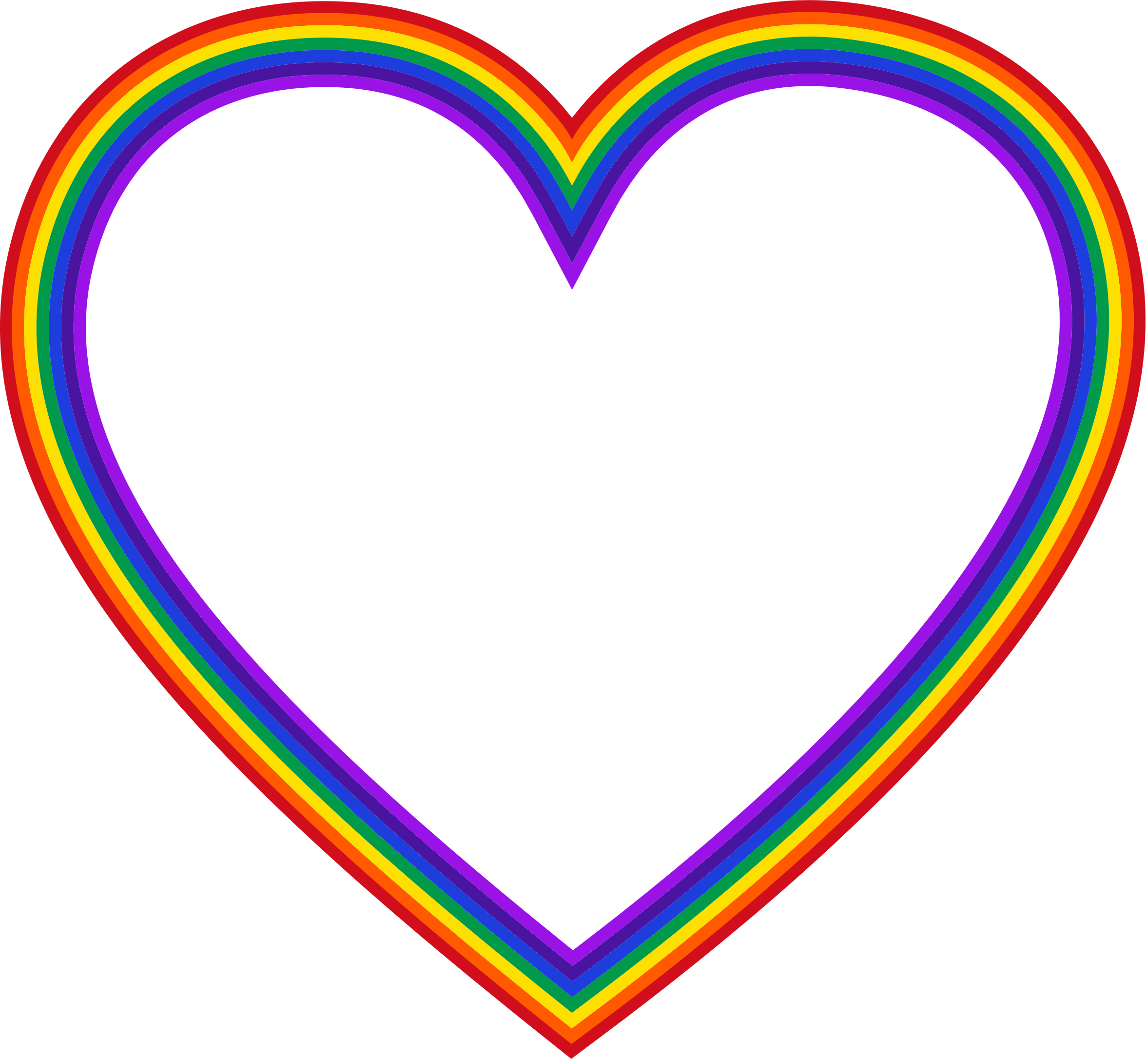 Rainbow Heart 5 - Rainbow Heart Transparent Background - Full Size PNG ...