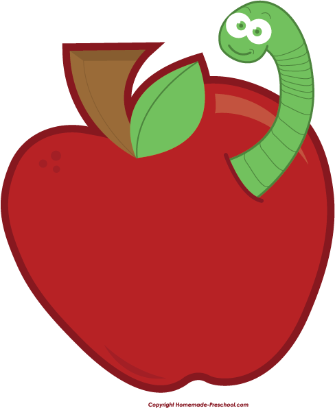 Apple - Worm - Clip - Art - Clip Art - (488x595) Png Clipart Download