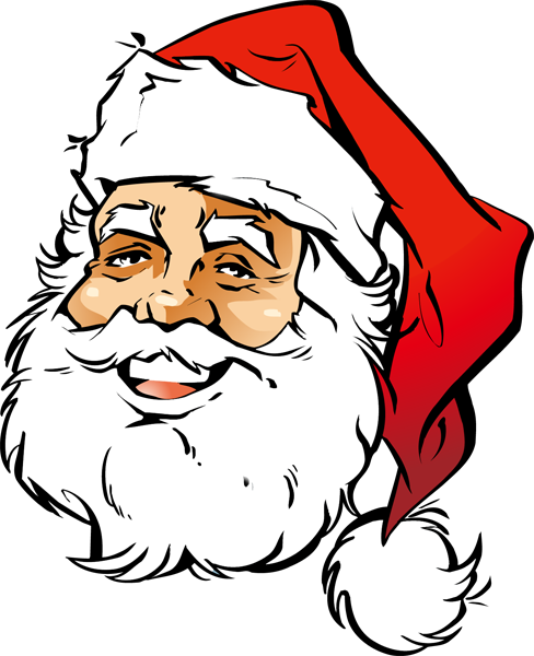 Santa Smiley Face Clip Art - Santa Claus Face Png - (488x600) Png ...