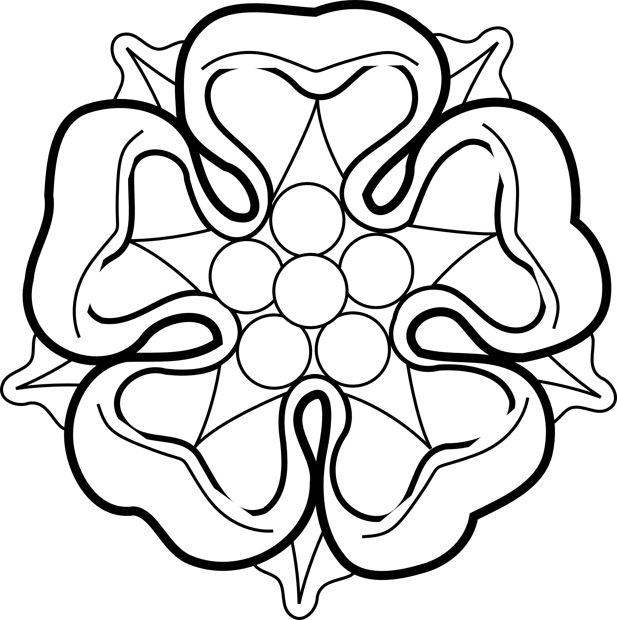Rose Clip Art - Yorkshire Rose Black And White - (1979x1988) Png ...