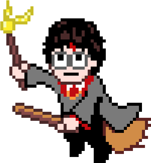 Harry Potter - Harry Potter Pixel Art - (550x560) Png Clipart Download