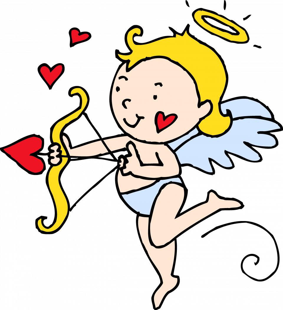 Valentine Day Free Clipart - Cupid Coloring Pages - (960x1049) Png ...