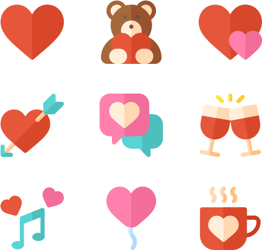 Valentines Day - Flat Icon Love Png - (600x564) Png Clipart Download