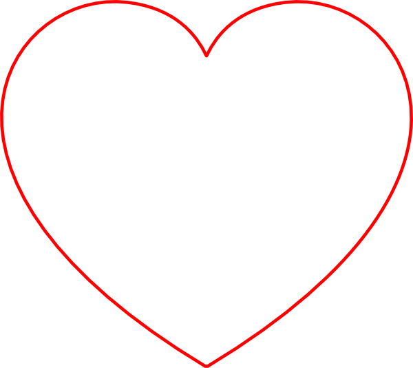 Red Heart Line Art - (600x534) Png Clipart Download