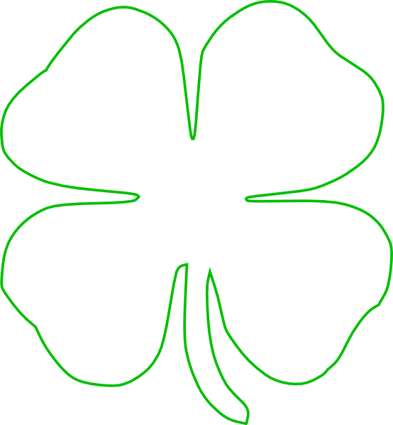 White Green Shamrock Clip Art - Four Leaf Clover Template - (552x597 ...