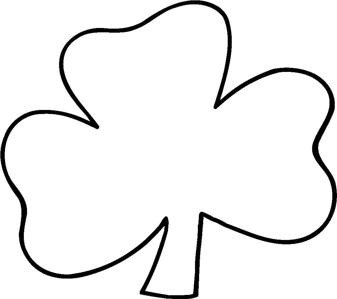 Black And White Shamrock Clipart - White Shamrock Transparent ...