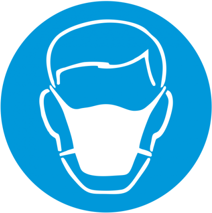 Beard Covers - Wear Face Mask Sign - (495x444) Png Clipart Download