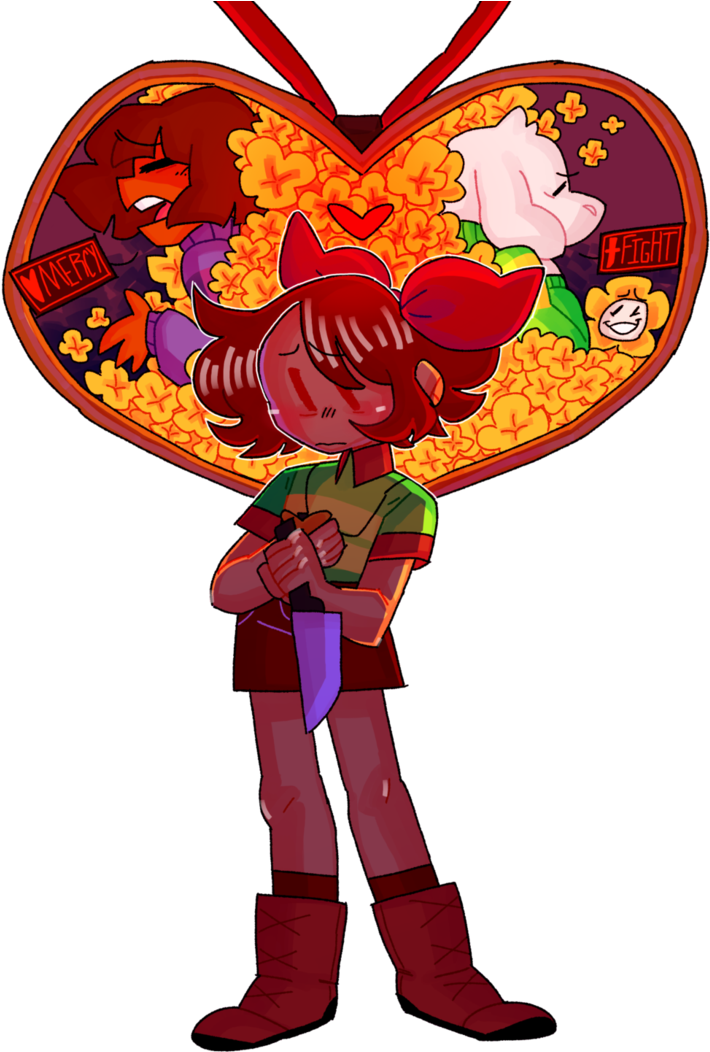 Decisions - Undertale Chara X Frisk - (747x1069) Png Clipart Download