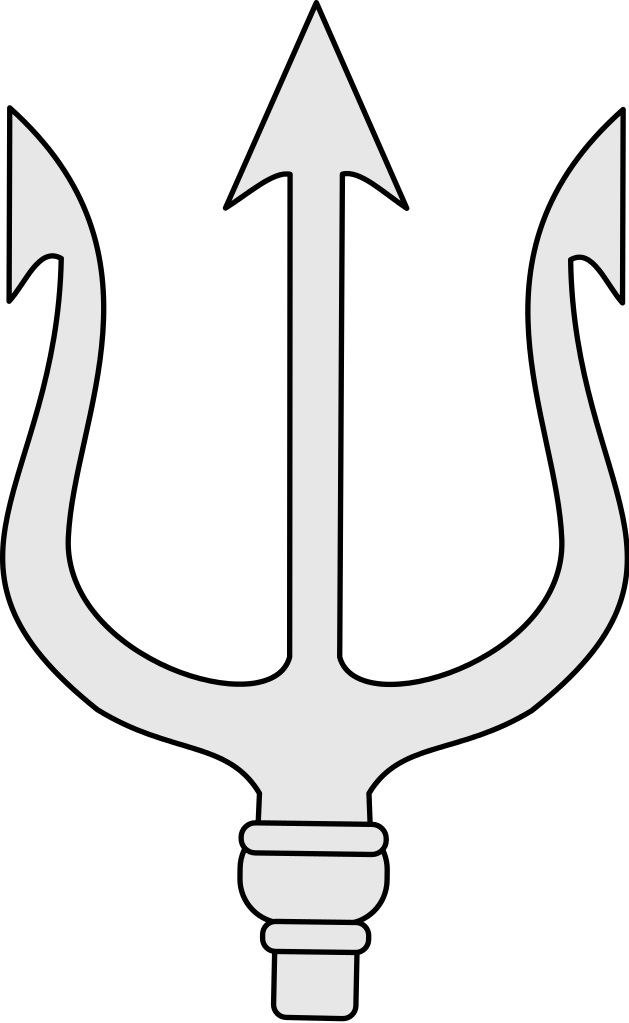 File - Heraldic Trident - Svg - Trident Clipart Black And White ...