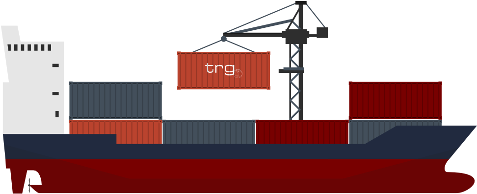 Container Ship Drawing - (1000x408) Png Clipart Download