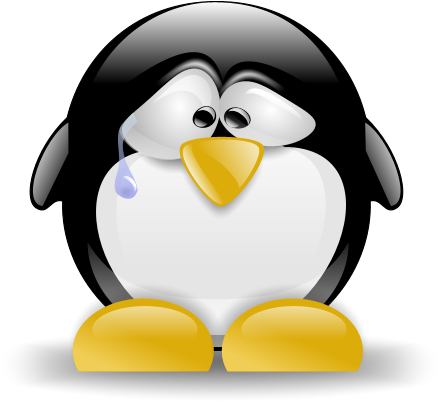 Sad Penguin - Sad Linux - (500x401) Png Clipart Download