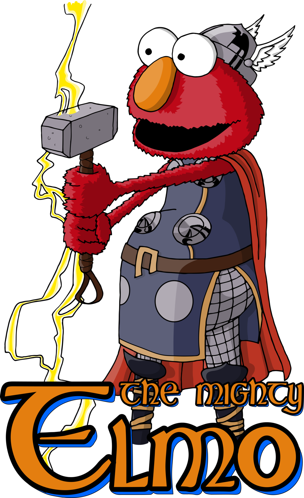 Elmo Thor By Ess-ex - Thor - (1024x1676) Png Clipart Download