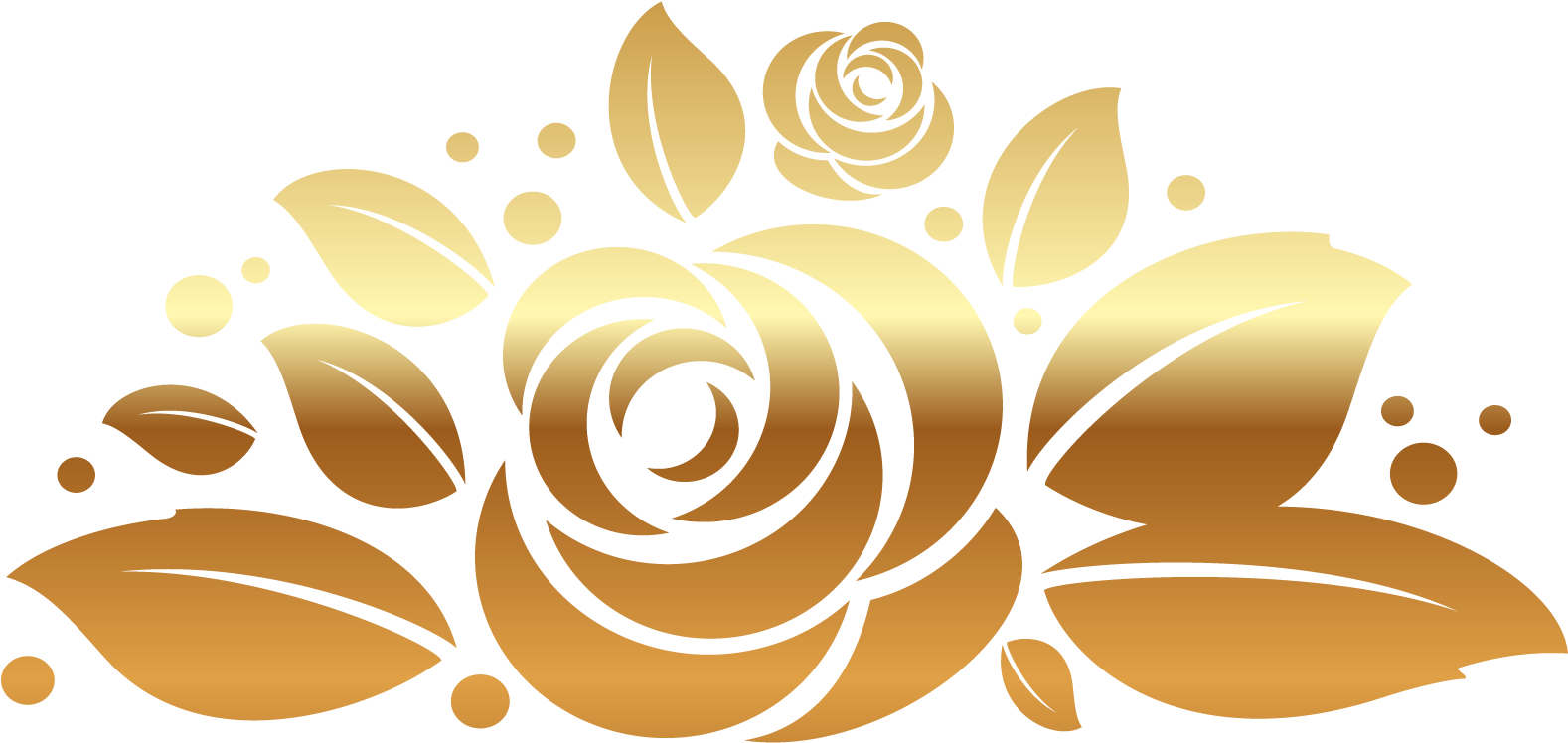 Gold Rose Decor Png Clipart Picture - Gold Vector Flower Png ...
