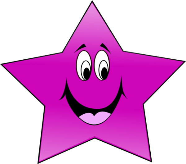 Happy Star Cartoon Clipart - Pink Star With Face - (600x528) Png ...