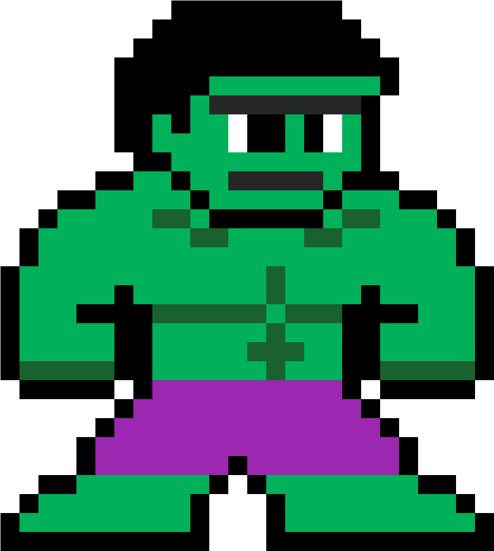 Hulk Sprite - Smash - - Pixel Art Hulk - (1184x1184) Png Clipart Download