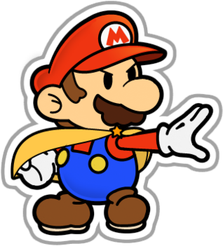 Paper Cape Mario - Super Paper Mario - (400x452) Png Clipart Download