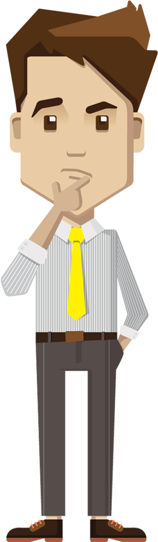Cartoon Businessman Thinking - Thinking Business Man Png - (350x1100 ...