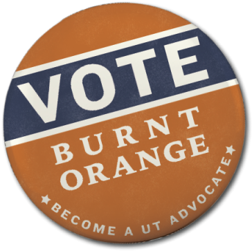 Vote Burnt Orange Become A Ut Advocate - Label - (400x400) Png Clipart ...