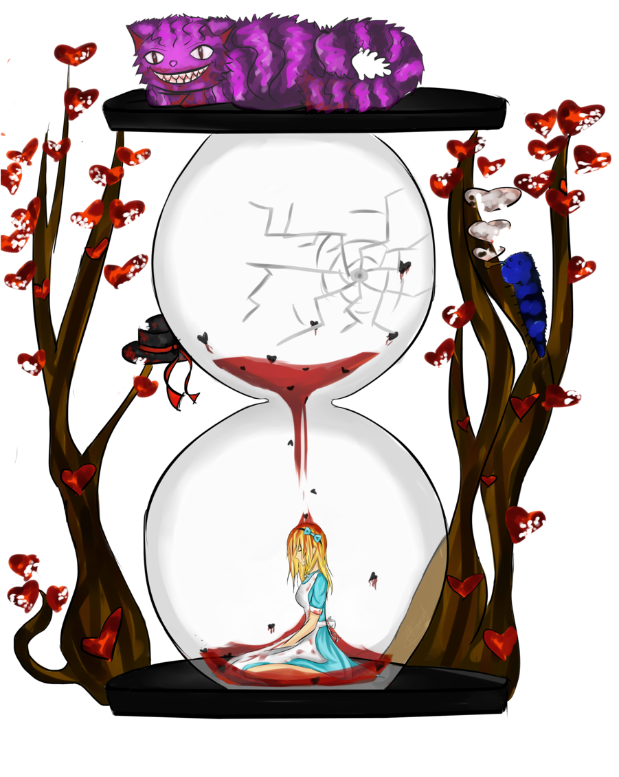 Deviantart - Alice In Wonderland Hourglass - (900x1170) Png Clipart ...
