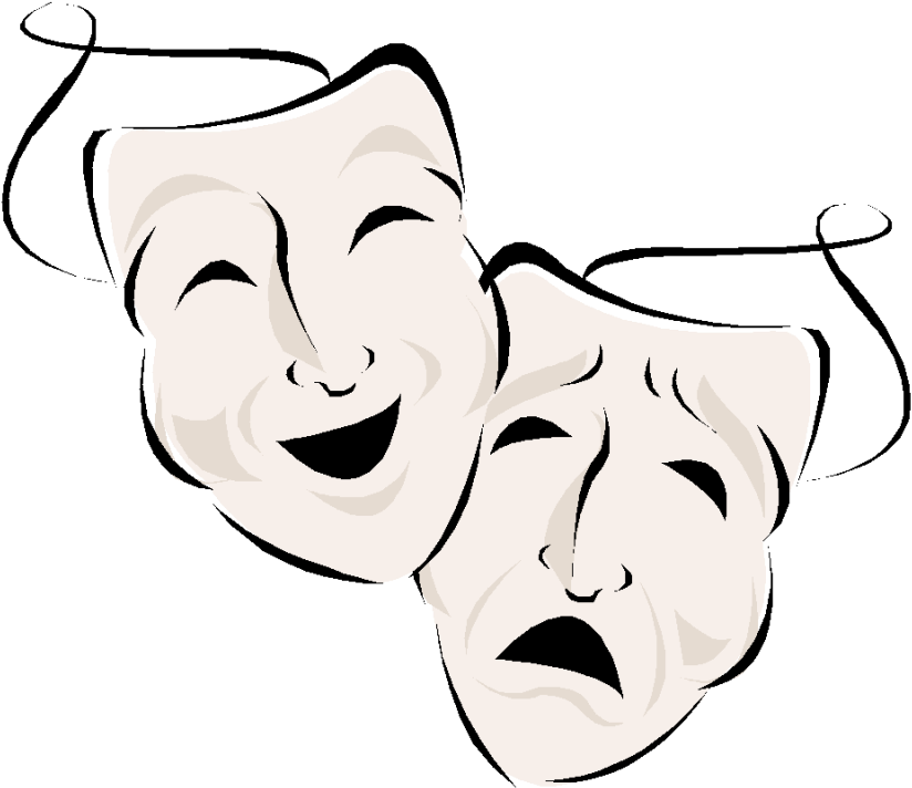 Drama Masks Drawings - Twelfth Night Clip Art - (1024x754) Png Clipart ...