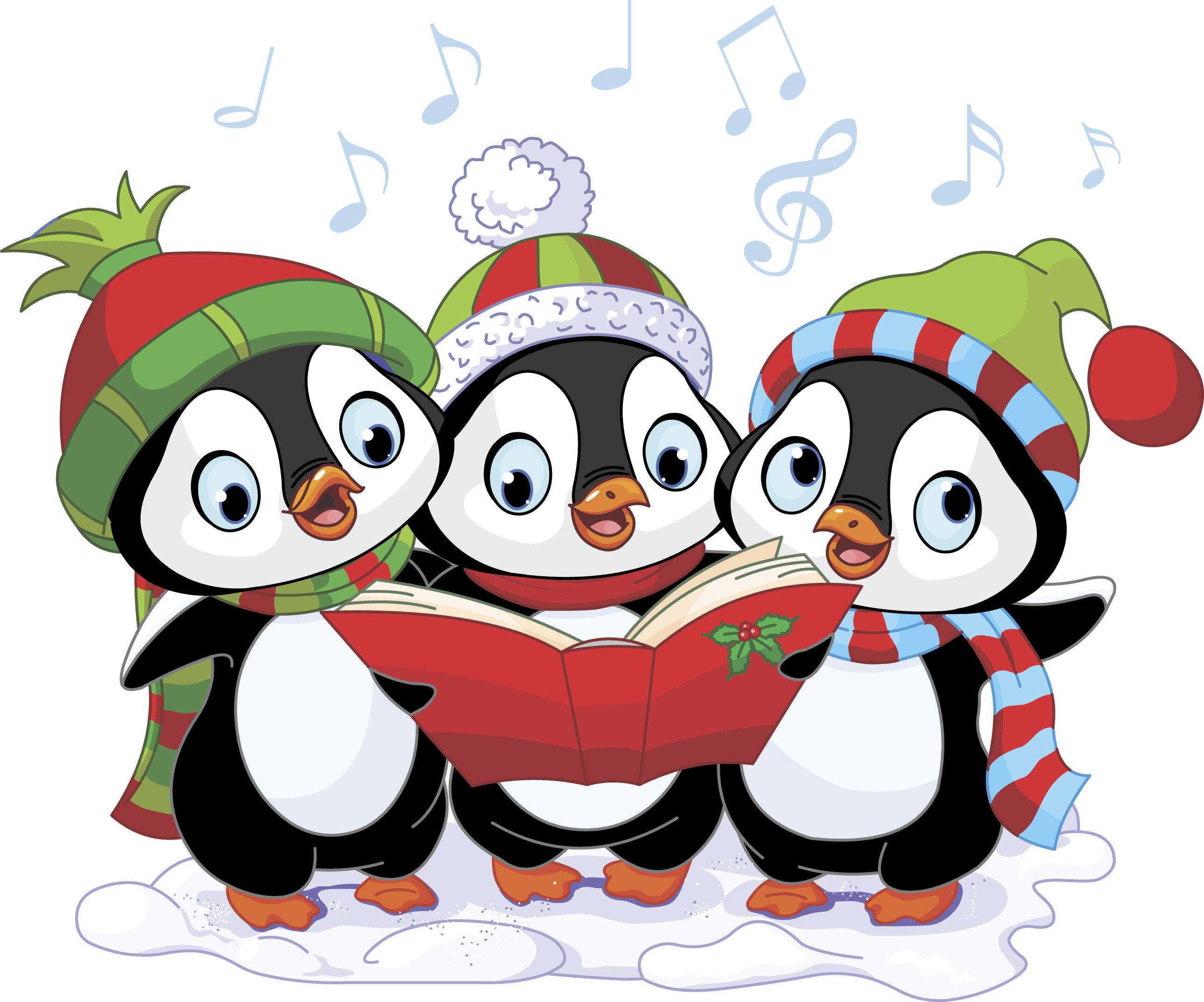 Christmas Penguins - (2578x2146) Png Clipart Download