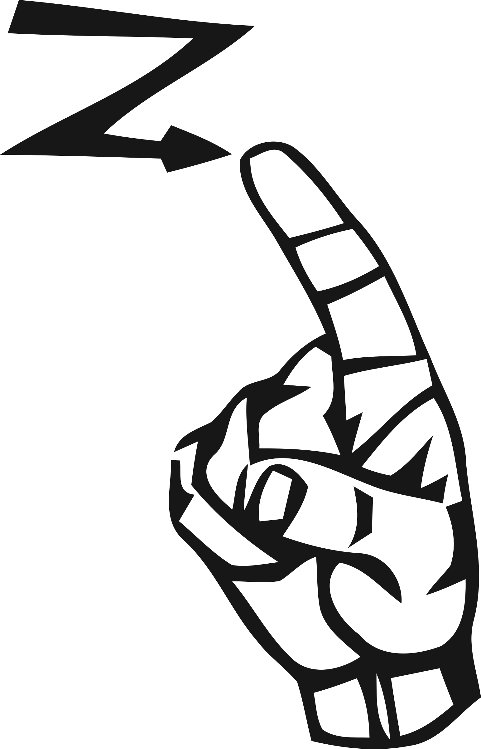Big Image - Sign Language For Z - (1543x2400) Png Clipart Download