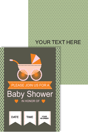 Trolley Baby Shower Invitation Card - Wedding Invitation - (284x426 ...