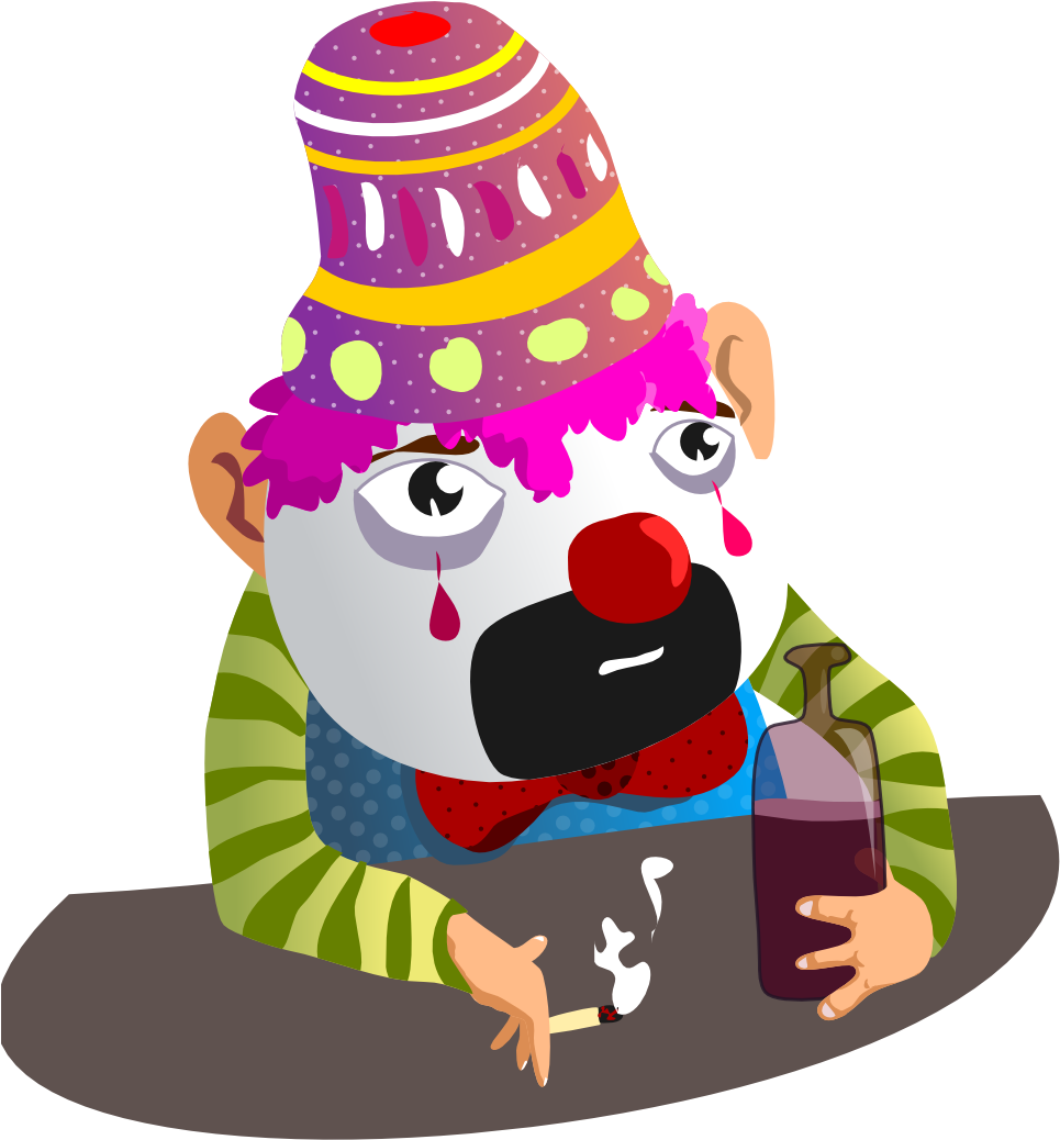 Sad Clown Drinking By Himself At The Bar For Personal - Payaso Triste ...