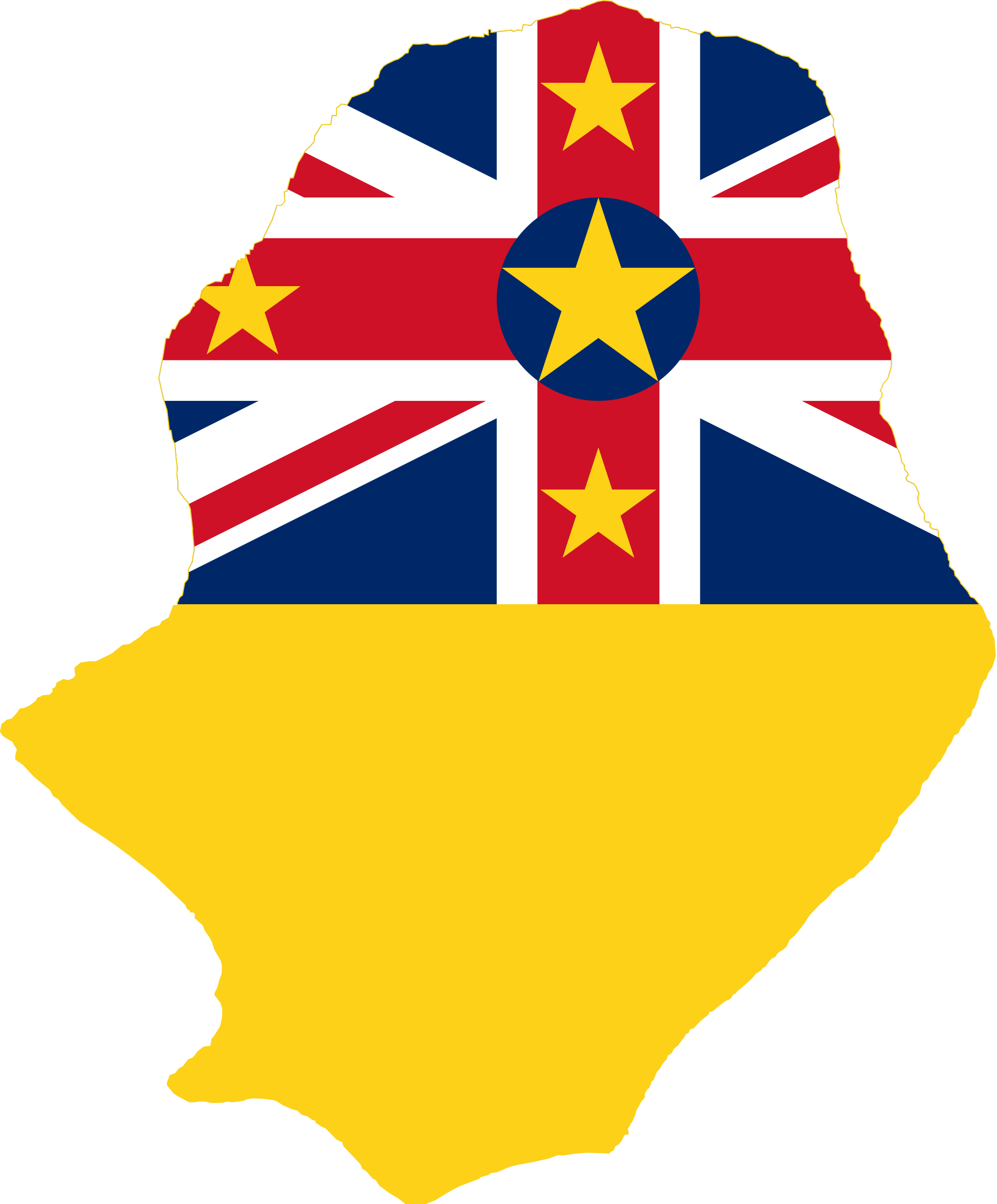 Polynesia Clipart Niuean - Union Jack Flag With Yellow Background ...