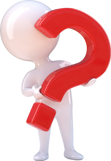 3d Question Mark Man - Textile - (381x550) Png Clipart Download