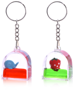 Horseshoe Shape Acrylic Liquid Animal Floating Keychain - Keychain ...