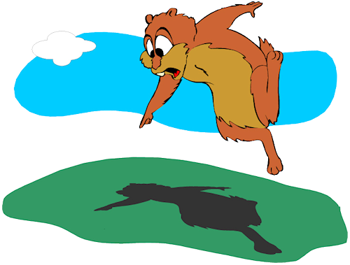 Groundhog Clipart Shadow - Groundhog Seeing His Shadow - (500x379) Png ...